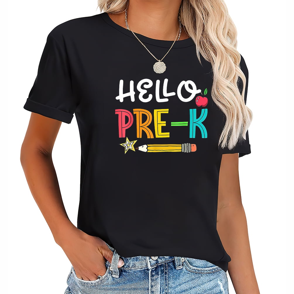 Hello Pre-K Back To School Ready for Pre-K Cute Short Sleeve Tee for ...