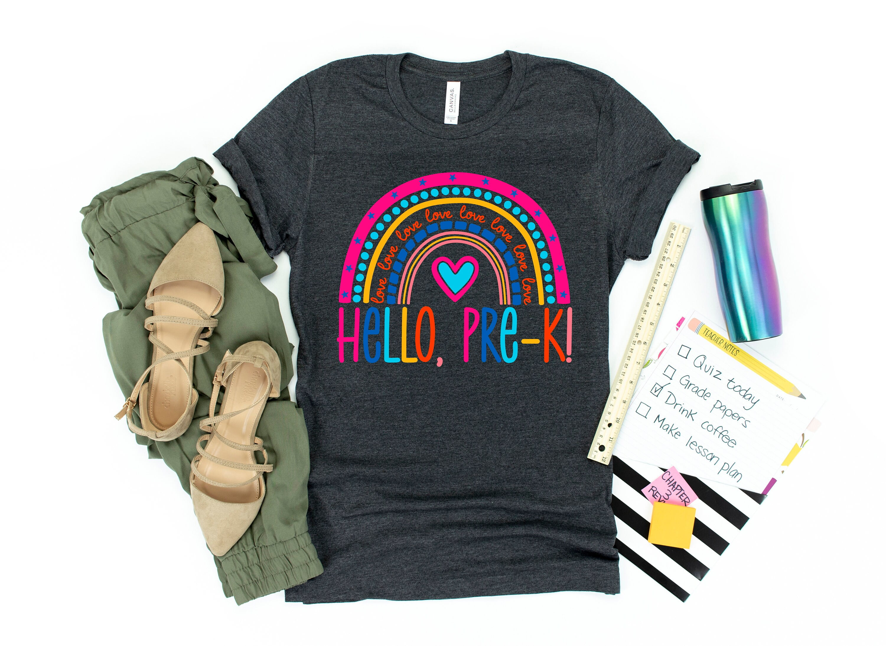 Hello Pre-K Shirt Back To School Shirt Kindergarten Rainbow Shirt ...