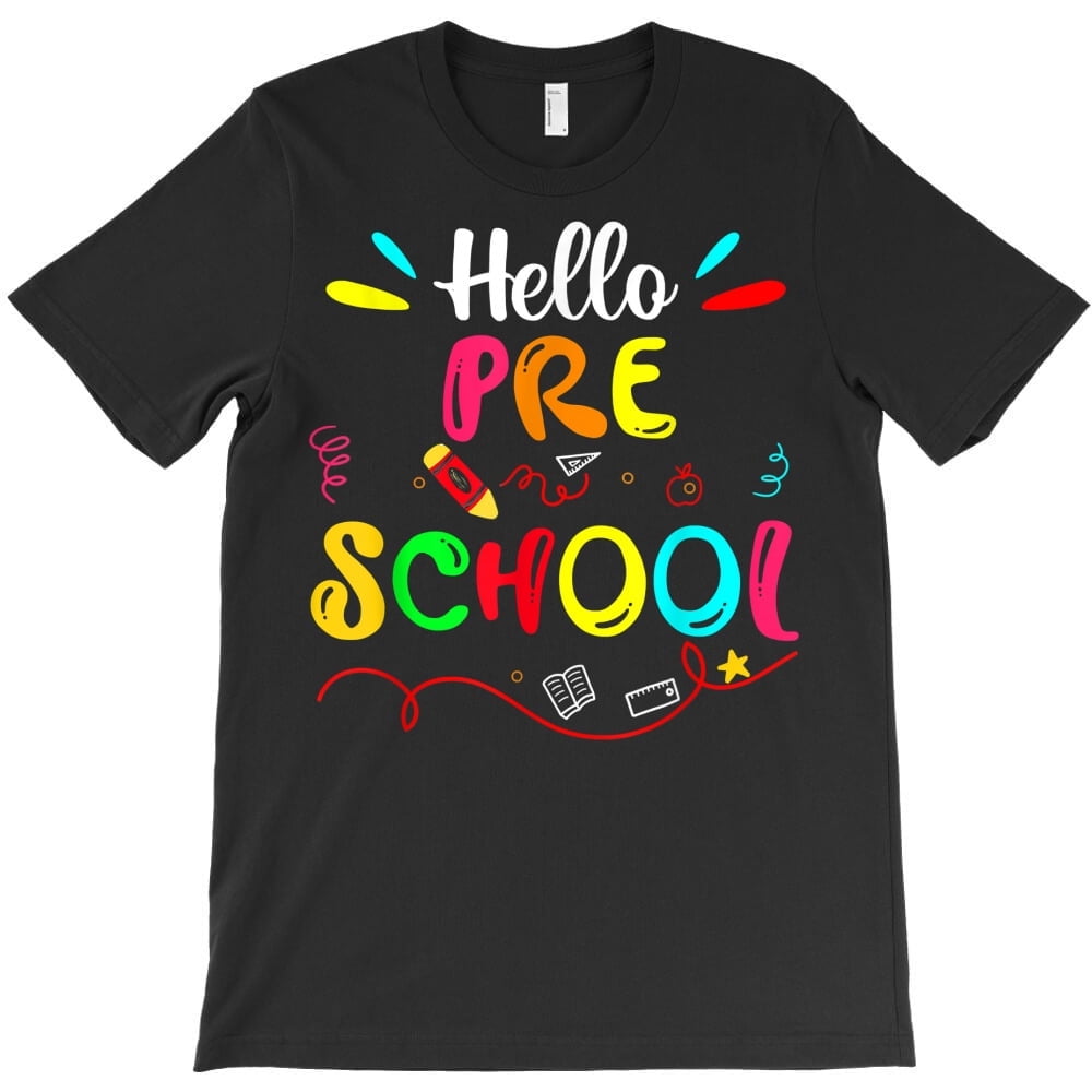 Hello Preschool Funny Back To School Teacher Kids Graphic - Holiday ...