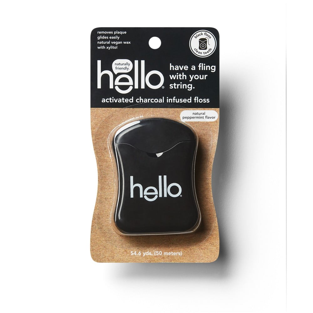 Hello Products - Activated Charcoal Infused Floss Natural Peppermint ...