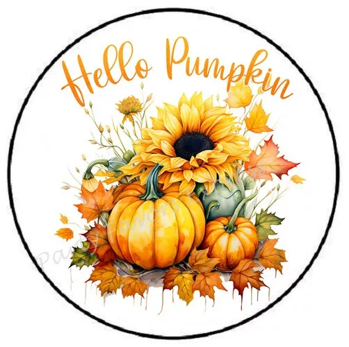 Hello Pumpkin Autumn Fall Halloween Sticker Party Favors Sticker ...