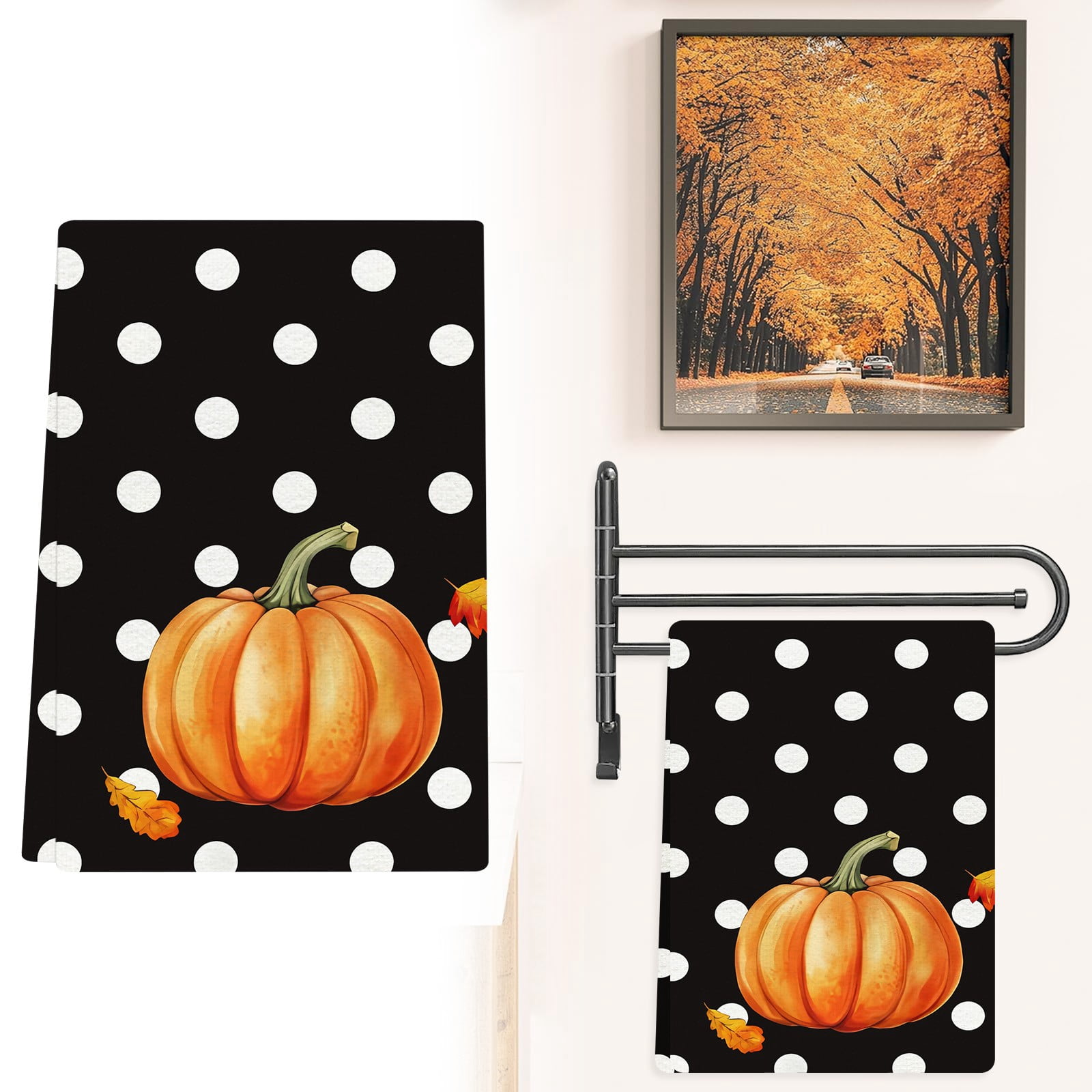 Hello Pumpkin Fall Kitchen Towels Fall Kitchen Towels For Fall Decor ...