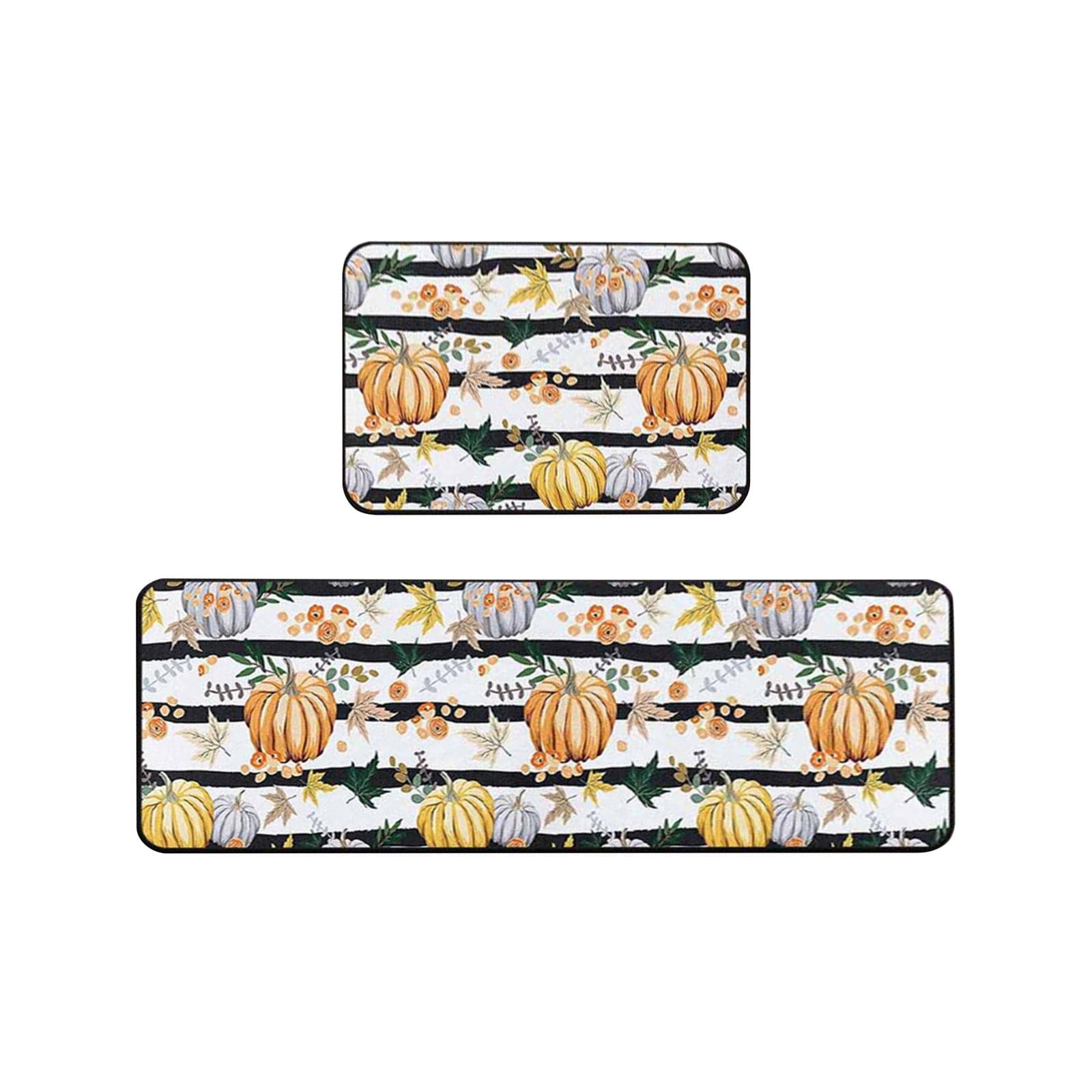 Hello Pumpkin Thankful Fall Kitchen Mats Set of 2,Thanksgiving ...