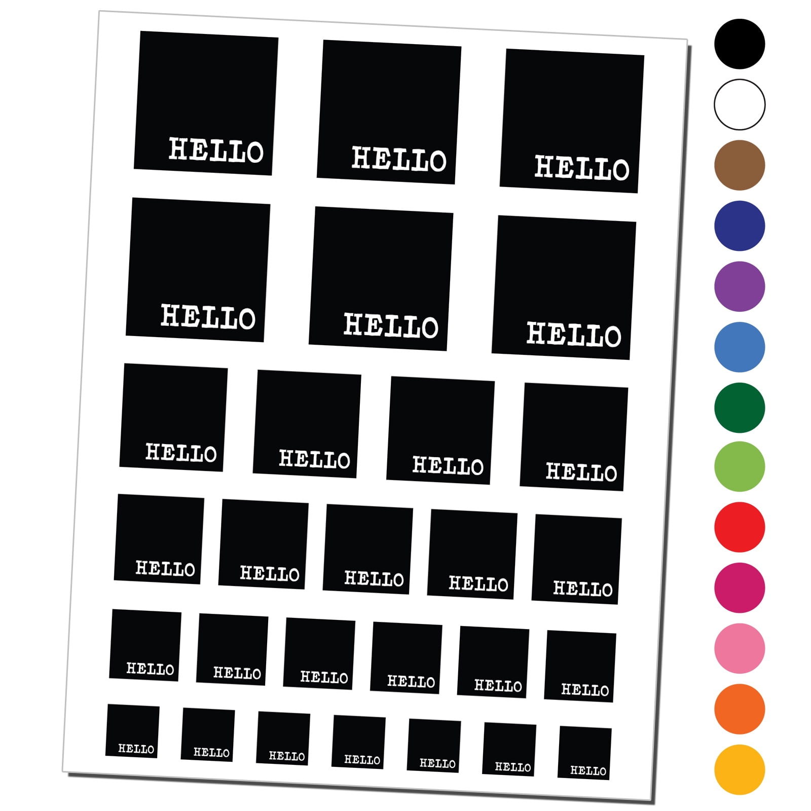 Hello Reversed Text in Box Water Resistant Temporary Tattoo Set Fake ...