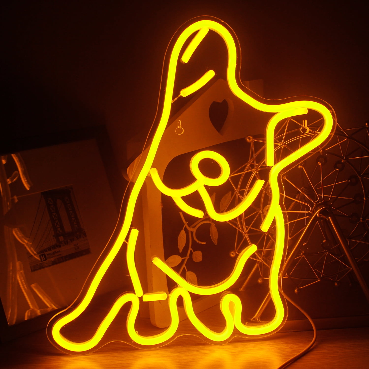Hello Rosa French Bulldog LED Neon Light Sign, USB Powered, Dog Decor ...