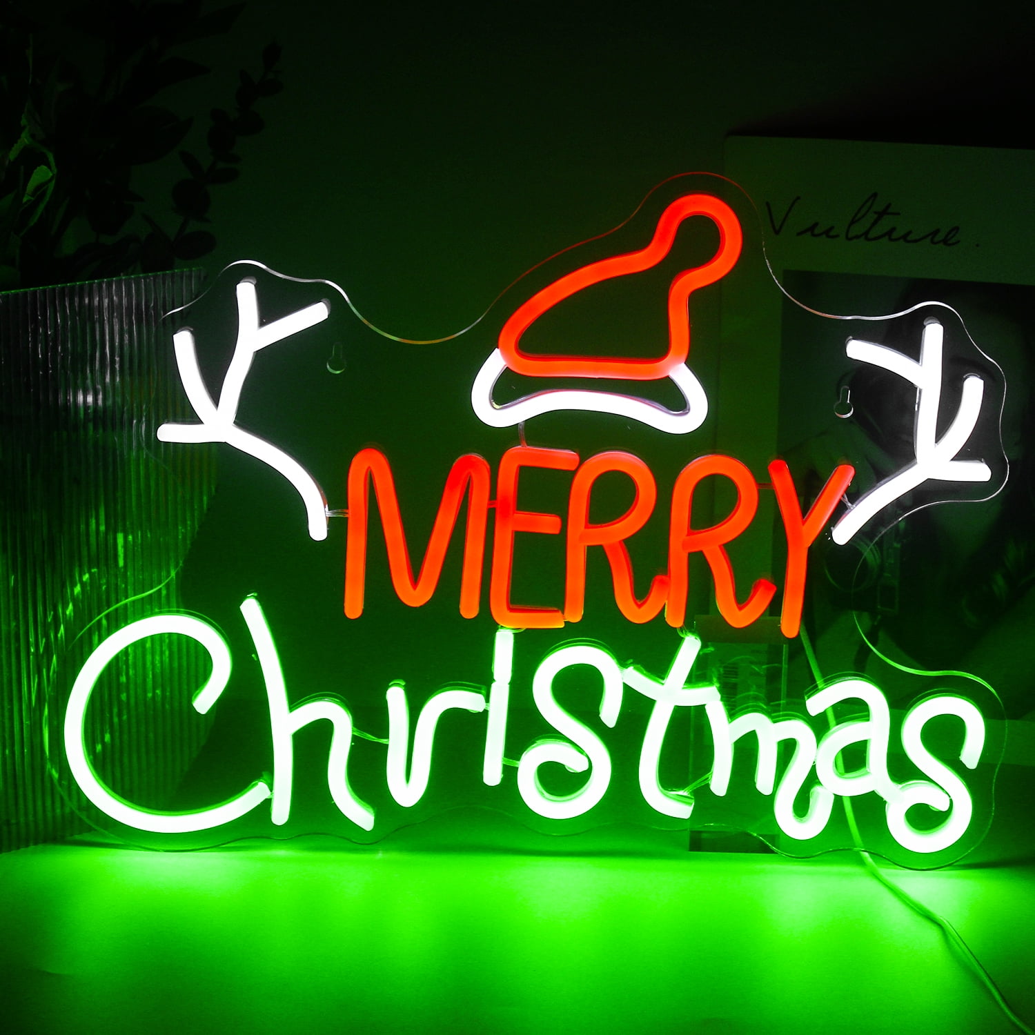 Hello Rosa Merry Christmas LED Neon Light Signs for Party Home Bedroom ...