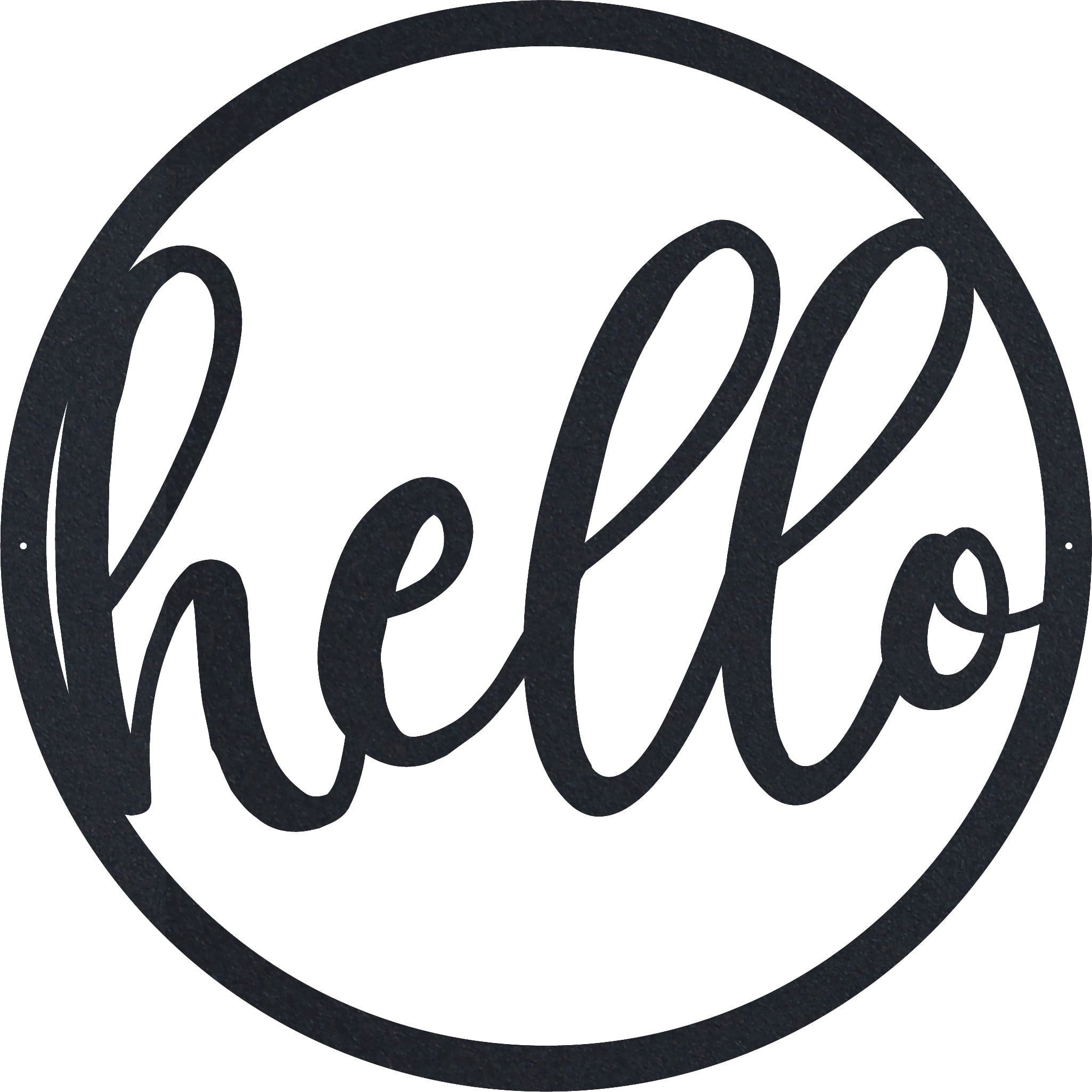 Hello Round Sign - Metal Wall Art - Walmart.com