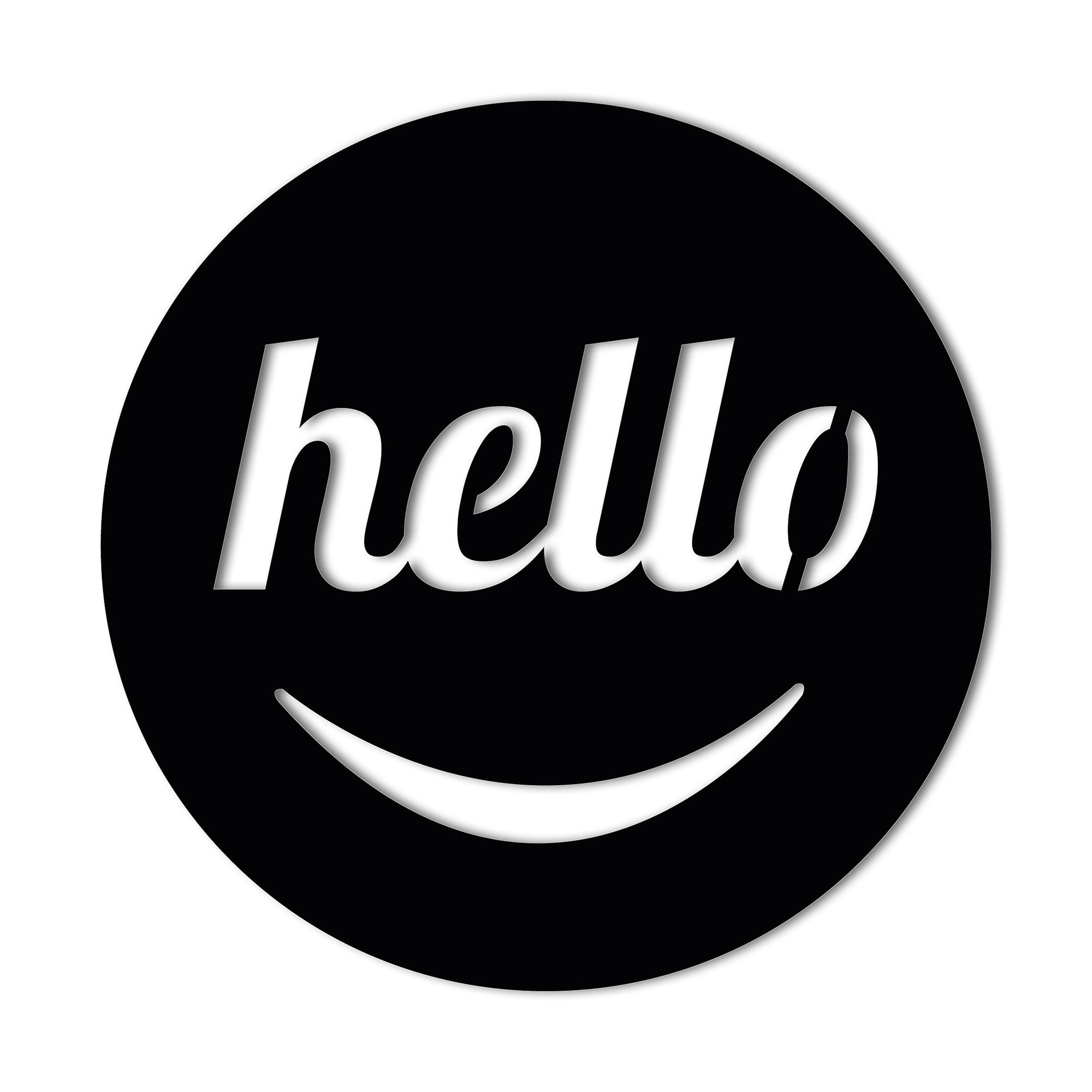 Hello Round Smile Metal Welcome Sign | This is Our Happy Place Welcome ...