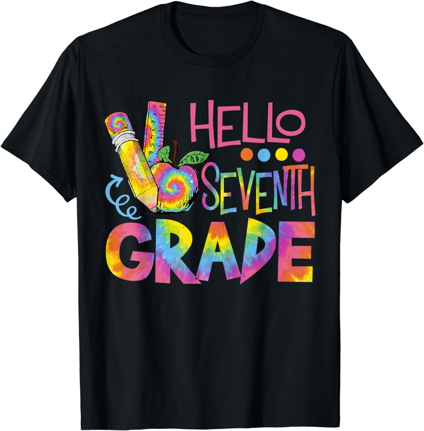 Hello Seventh Grade Tie Dye Back To School Teacher Student T-Shirt ...