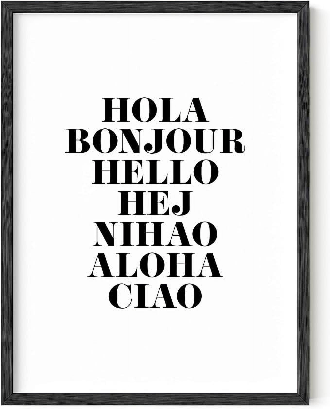 Hello In Six Languages Art Print by Haus and Hues | Minimalist Word ...