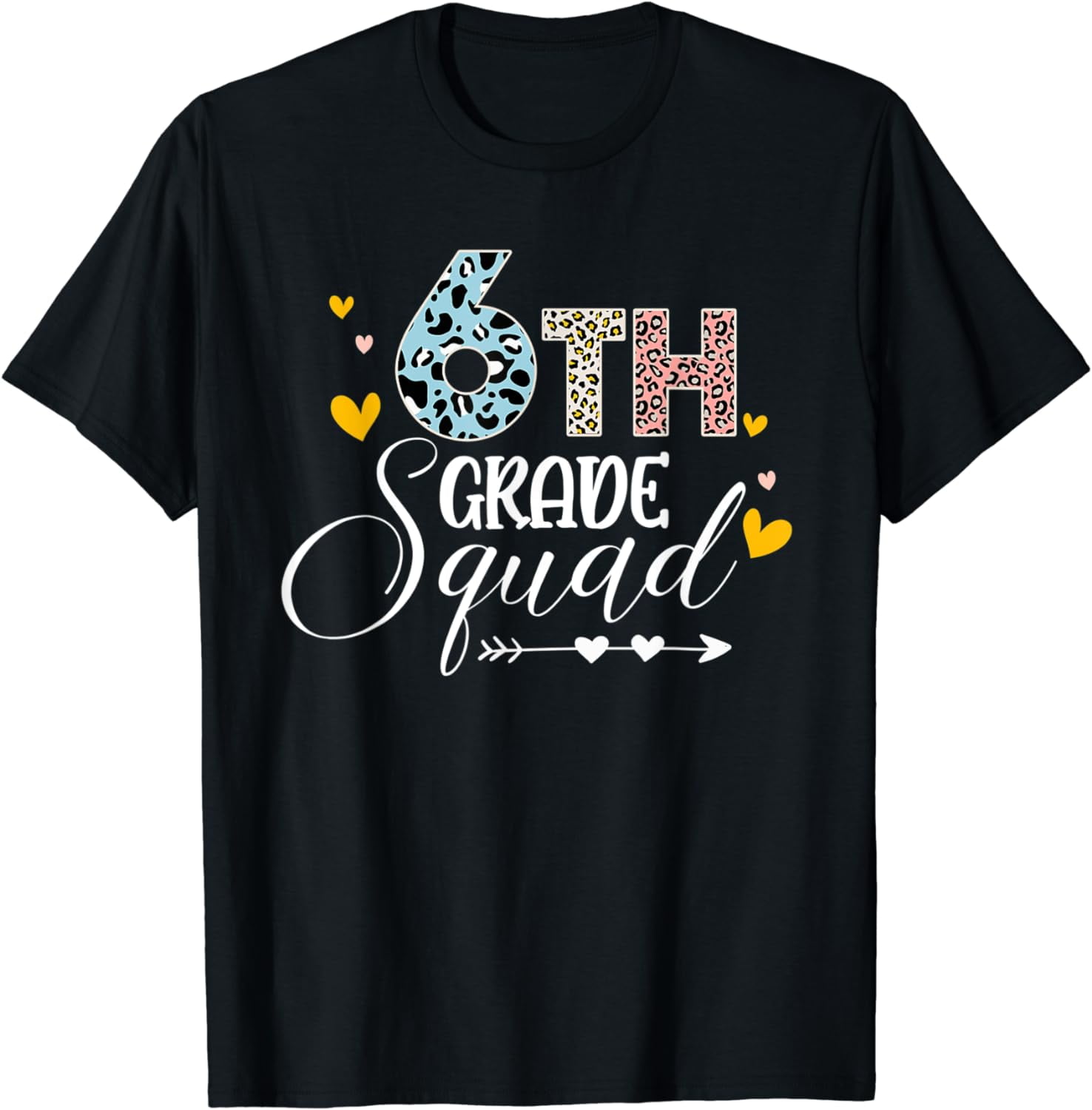 Hello Sixth Grade Squad Leopard Back To School Teacher Kids T-Shirt ...