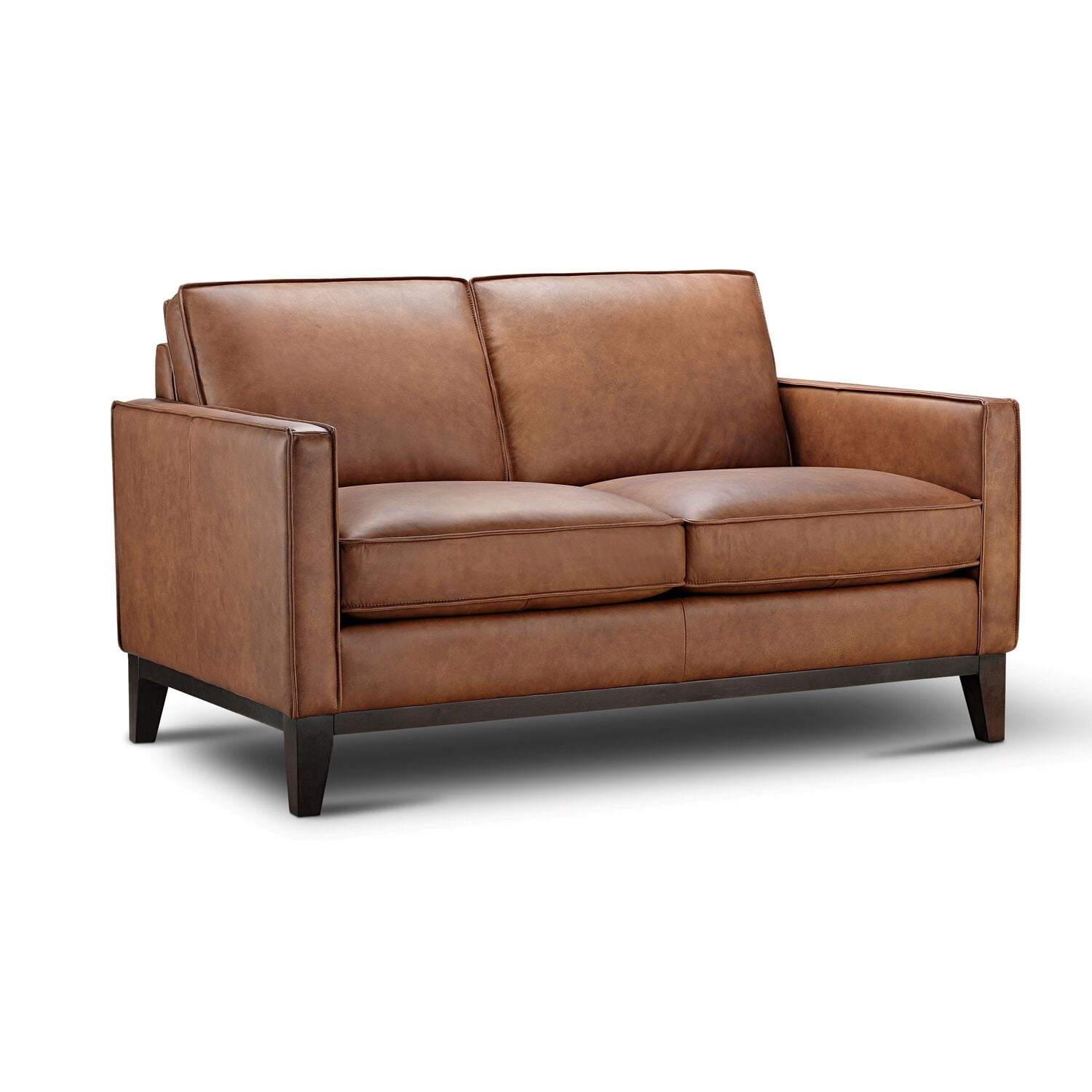 Hello Sofa Home Pimlico 59" Contemporary Top Grain Leather Loveseat in ...