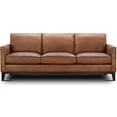 Hello Home Pimlico Brown Top Grain Leather Contemporary Couch, 86 ...