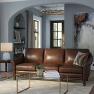 Crafters and Weavers Tuxedo Contemporary Italian Leather Sofa in Slate ...