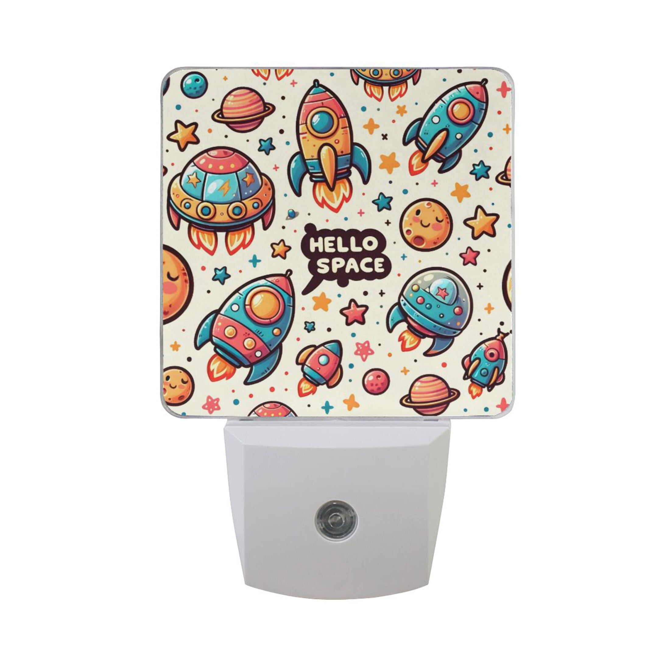 Hello Space Spaceship Star Night Light 2 Pack LED Nightlight Plug into ...