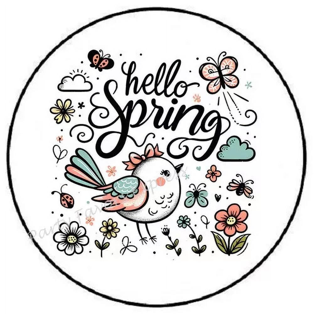 Hello Spring Bird Stickers Party Favors Phone Decal Water Bottle ...