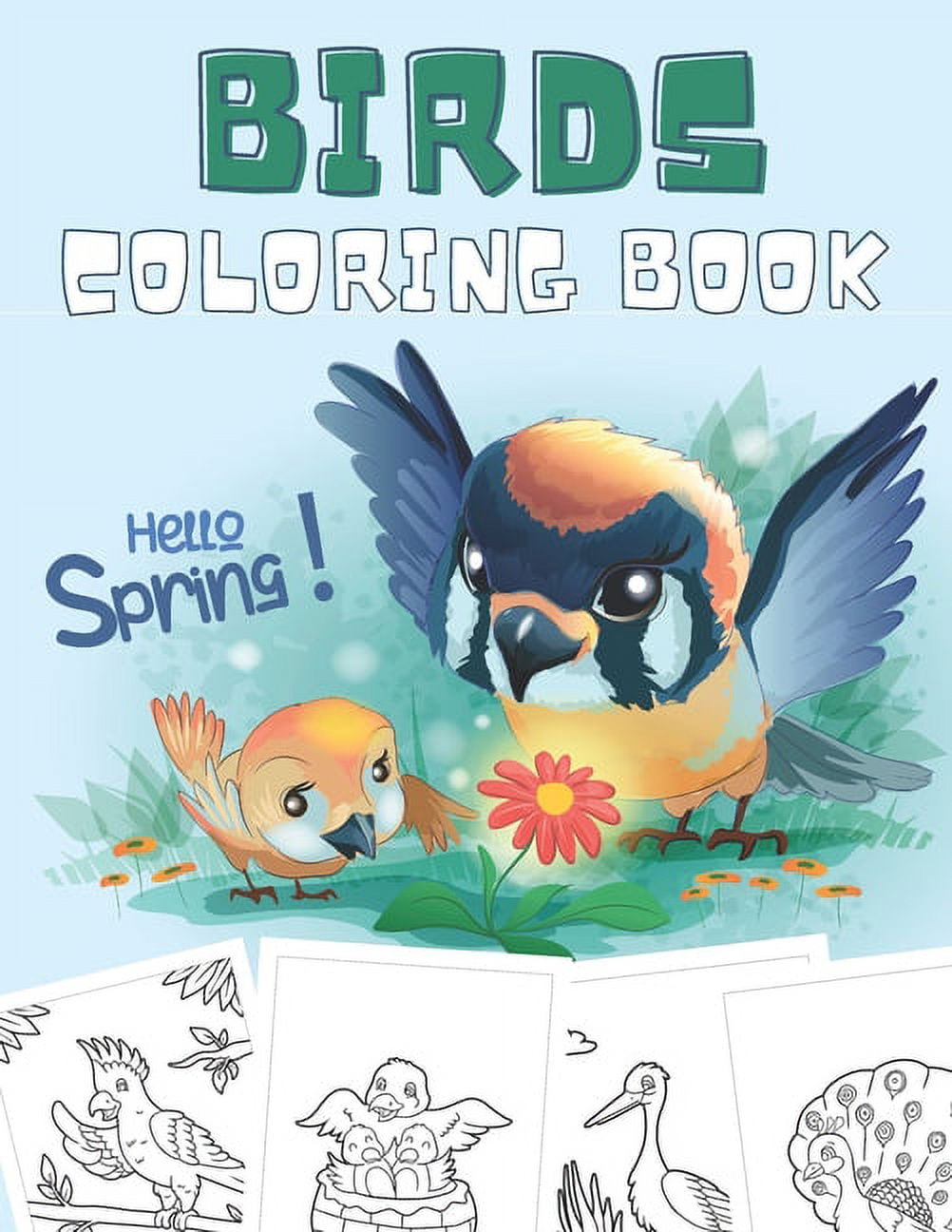 Hello Spring! - Birds Coloring Book: Coloring Book For Kids & Toddlers ...