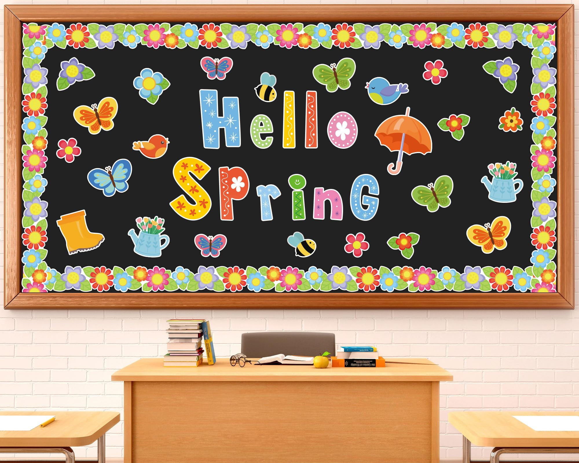 Hello Spring Bulletin Board Set Spring Classroom Decoration Flower ...