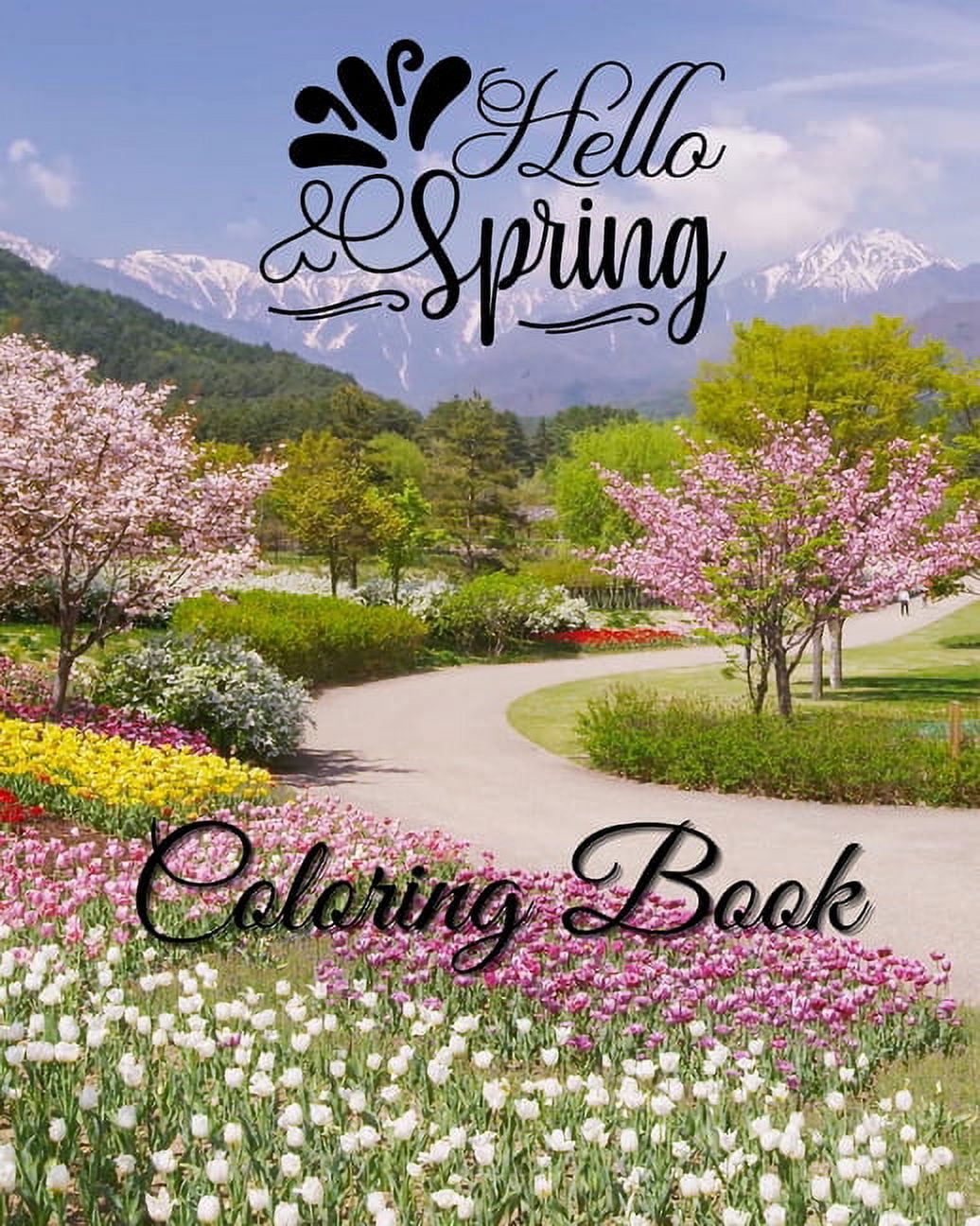 Hello Spring Coloring Book: Adult Coloring Pages with Stress Relieving ...