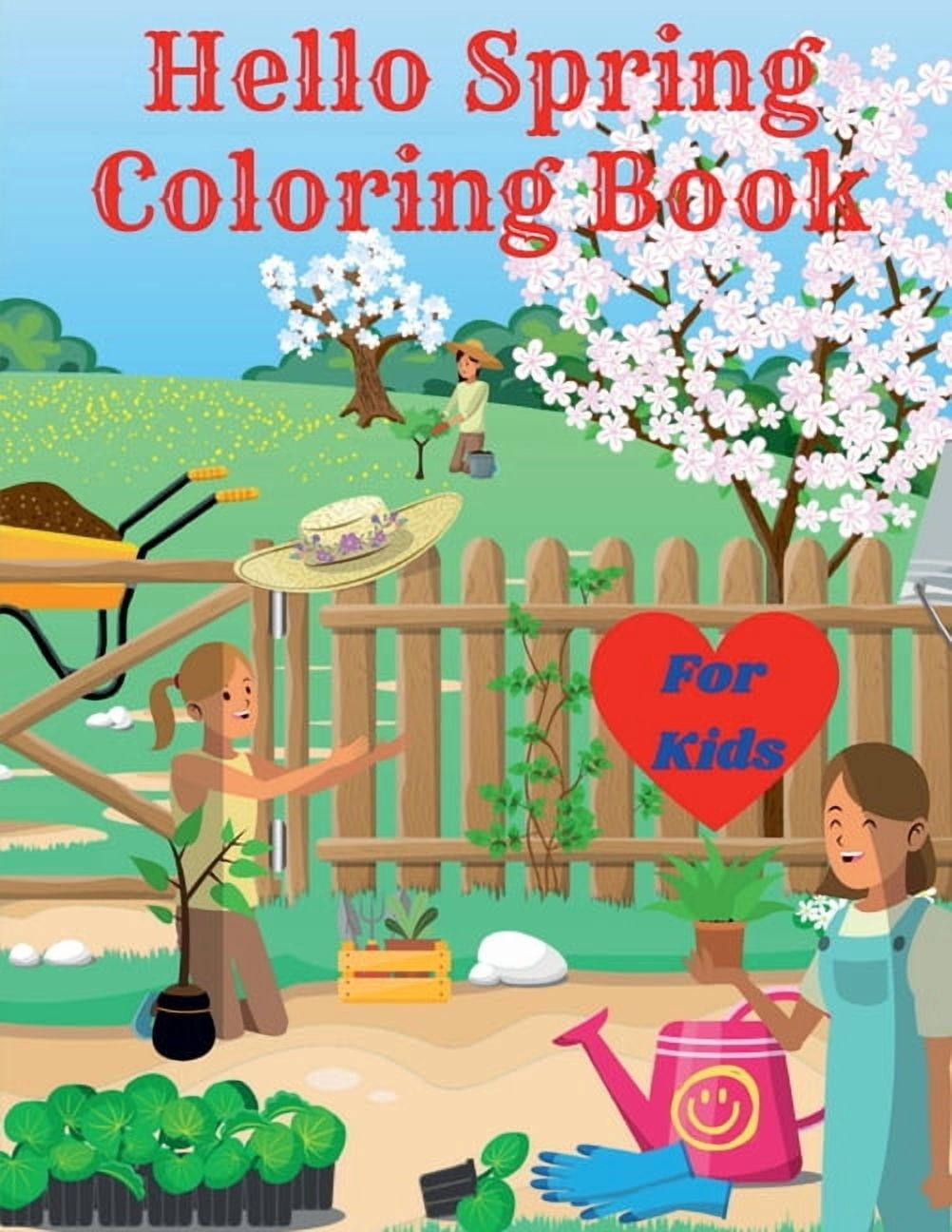 Hello Spring Coloring Book for Kids: Simple and Fun Spring coloring ...