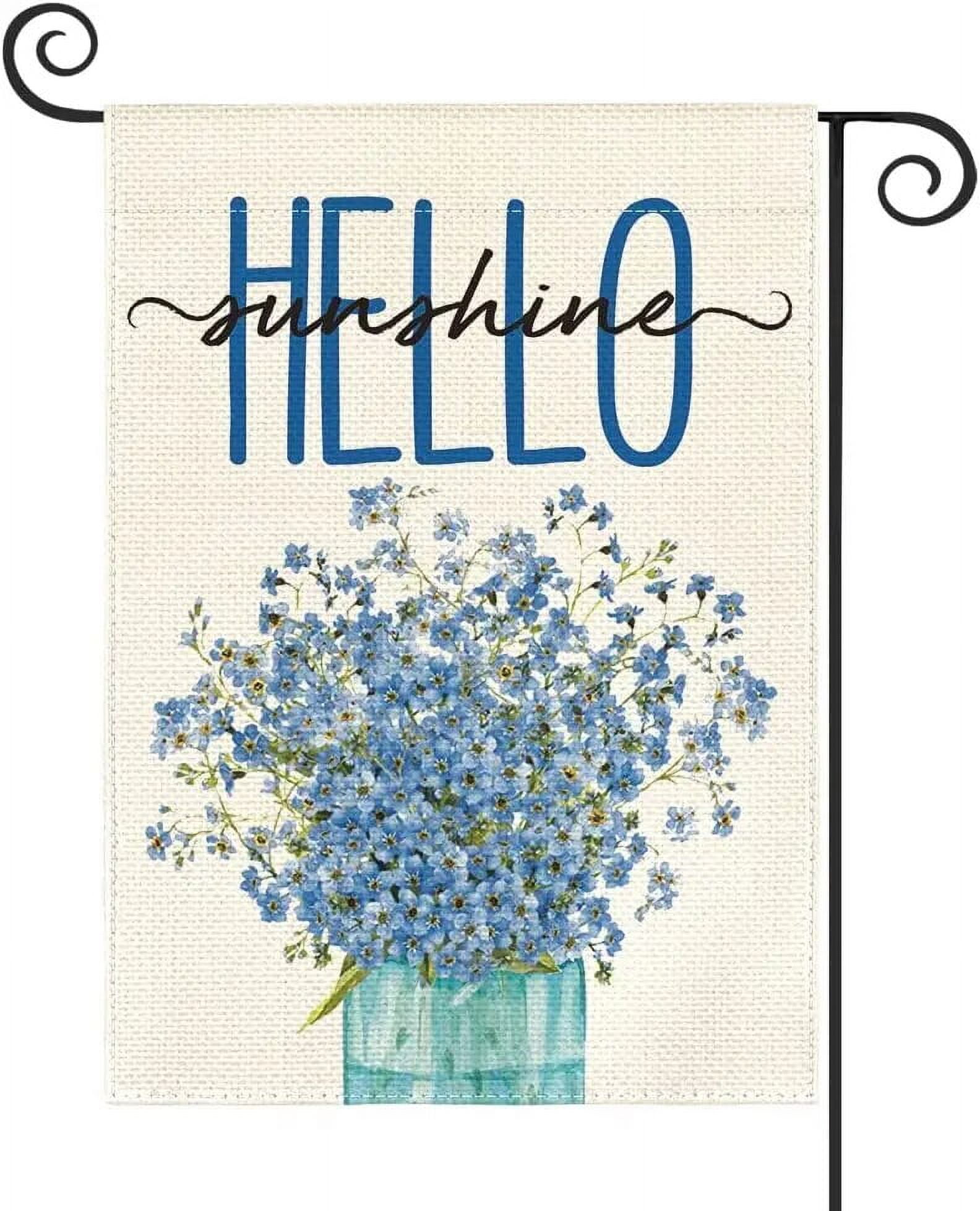 Hello Spring Daisy Garden Flag 12x18h Double Sided Outside Floral Mason ...