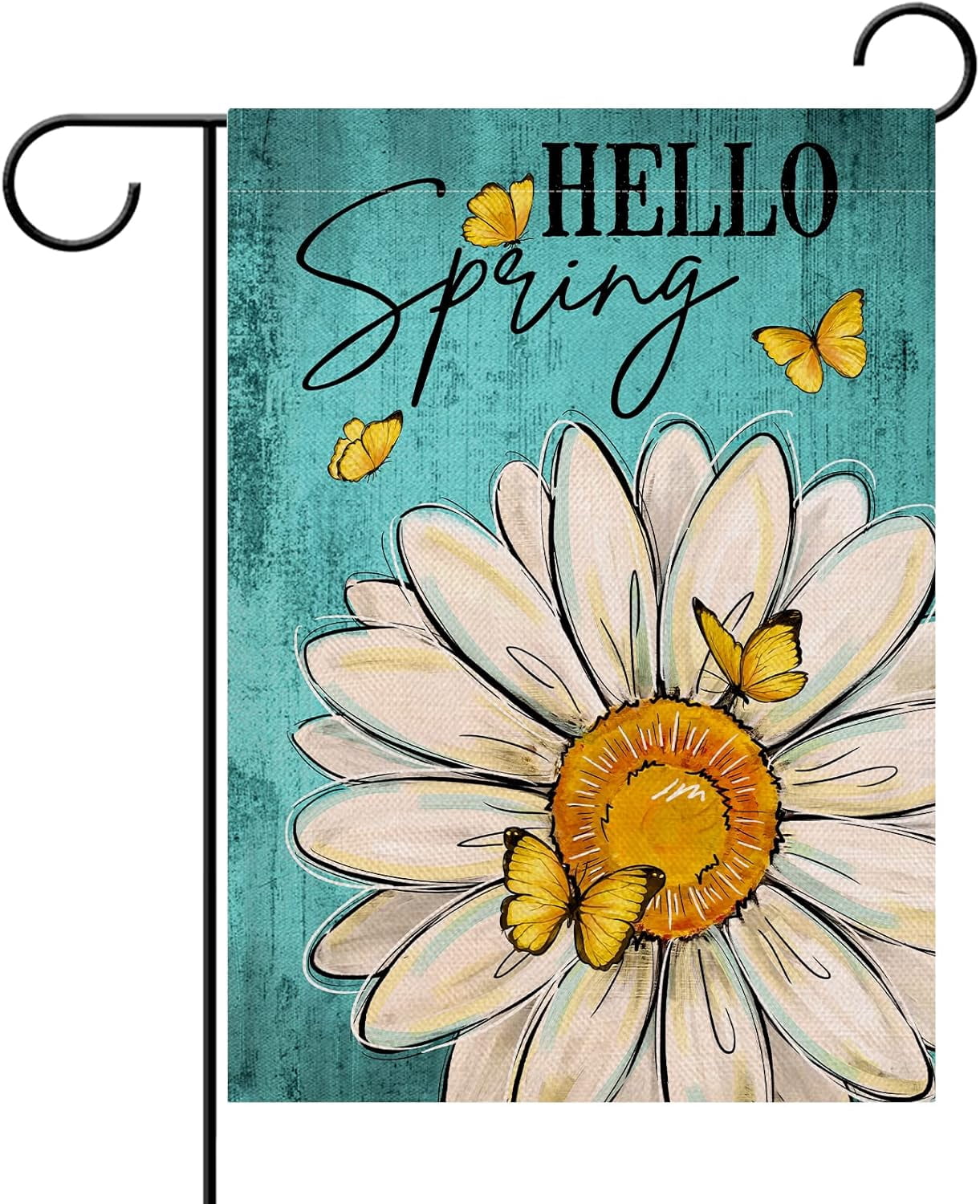 Hello Spring Daisy Flower Garden Flag Double Sided, Floral Pink ...