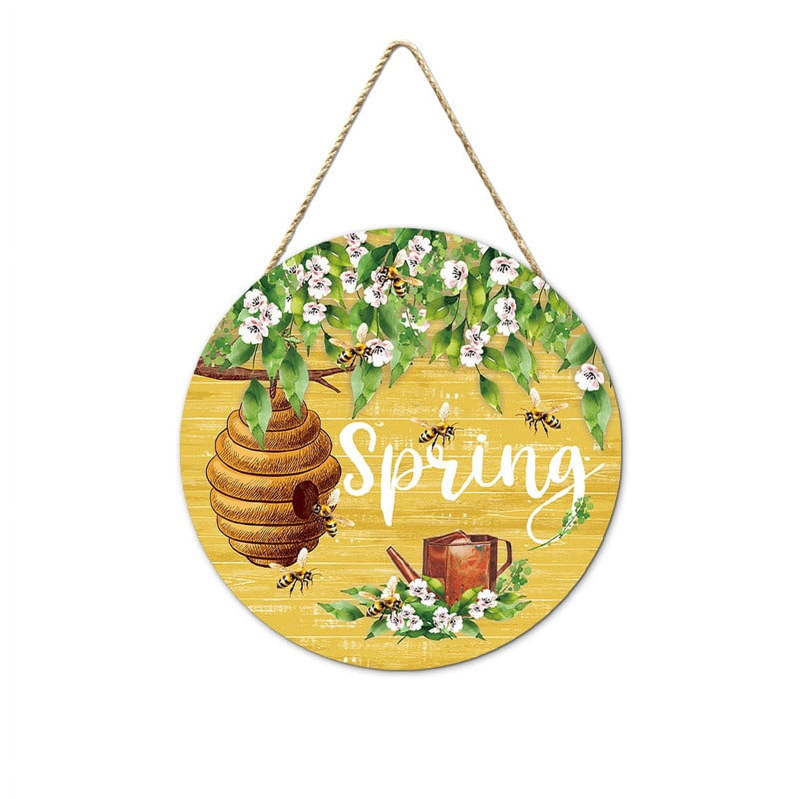 Hello Spring Door Sign 11.8" Spring Easter Welcome Sign Front Door ...