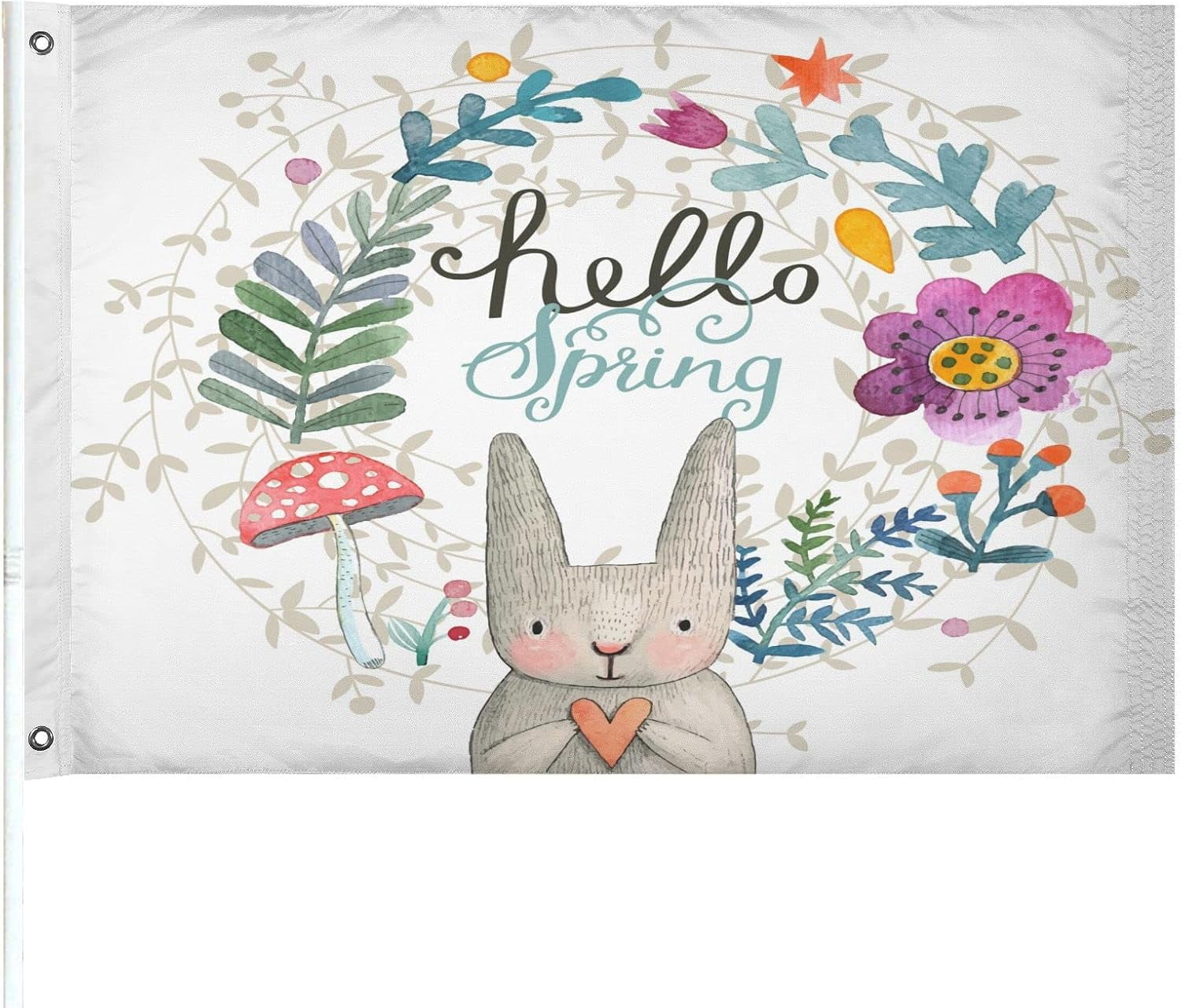 Hello Spring Easter Bunny Flag Outdoor Garden Flag for Outside Funny ...