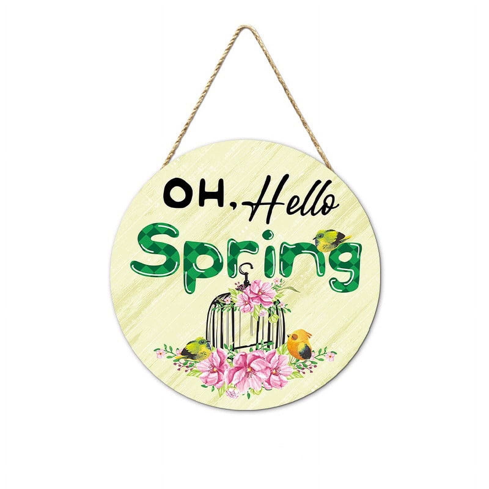 Hello Spring Farmhouse Sign for Front Door Decor, Flowers Pickup Wood ...