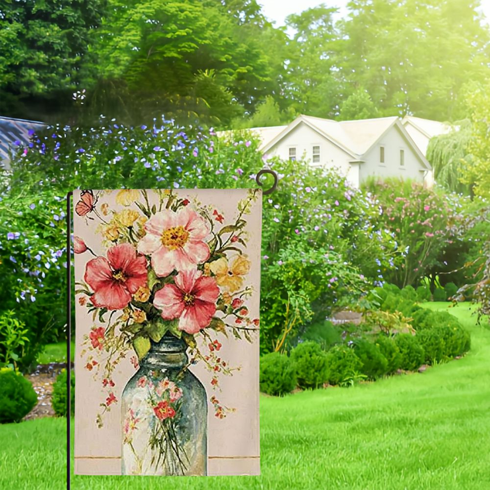 Hello Spring Flag,Spring Garden Flag Double Sided Welcome Burlap ...