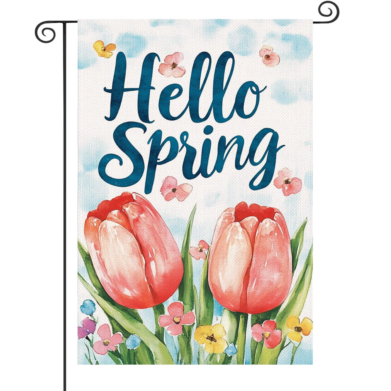 Hello Spring Garden Flag 12 x 18 Inch Double Sided, Seasonal Welcome ...