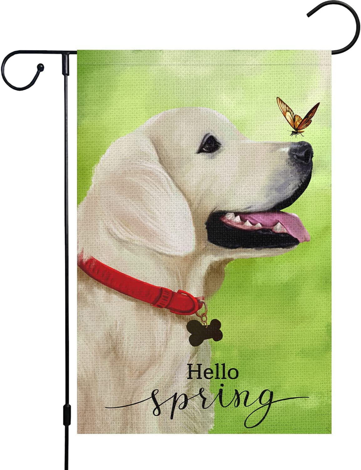 Hello Spring Garden Flag Double Sided Vertical, Burlap Small Dog ...