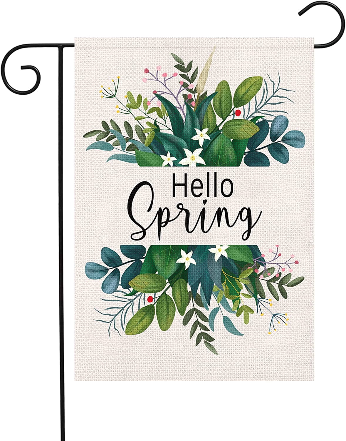 Hello Spring Garden Flag Floral Double Sided, Small Vertical Welcome ...