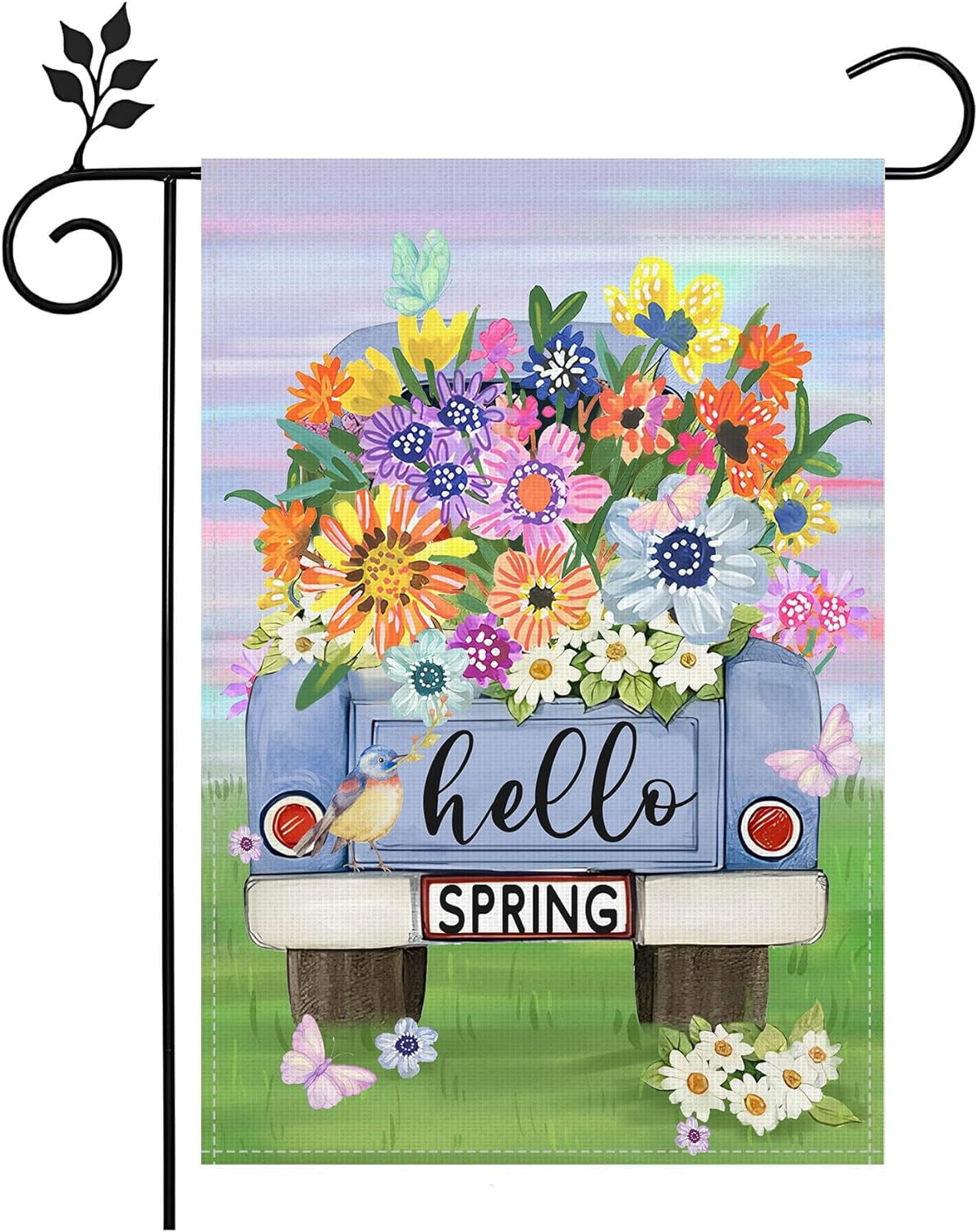Hello Spring Garden Flag Vertical Double Sided Spring Holiday House ...