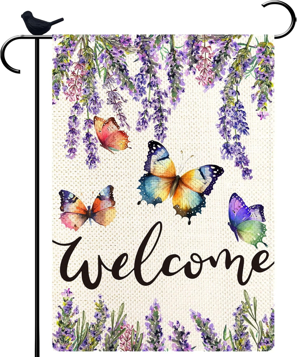 Hello Spring Garden Flags Double Sided Butterfly Yard Flags Spring ...