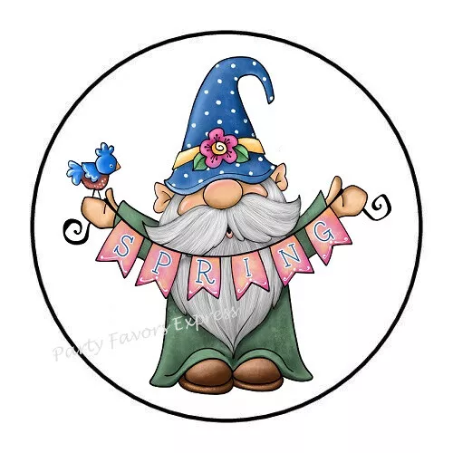 Hello Spring Gnome Sticker Party Favors Sticker Envelope Seals Labels ...