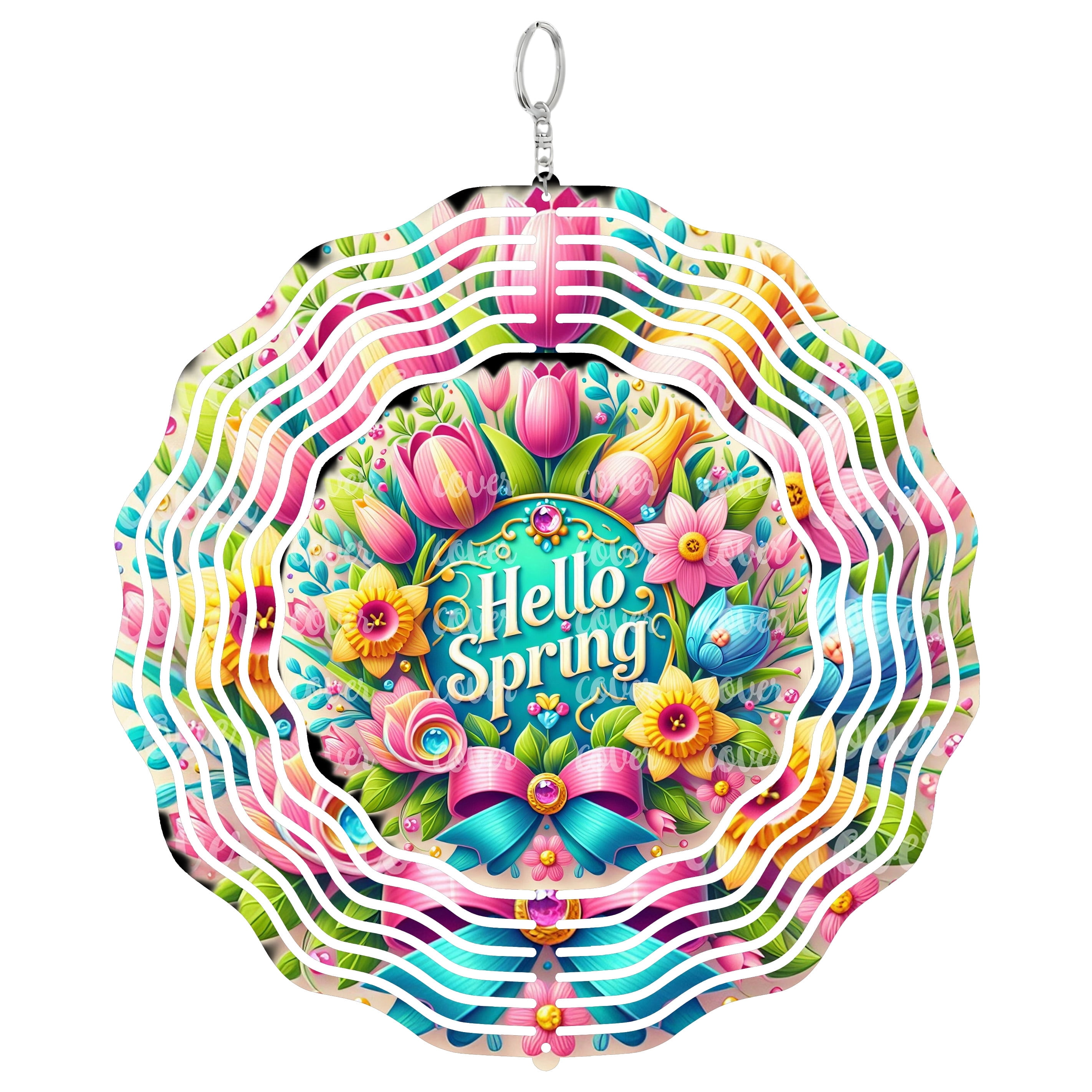 Hello Spring Nature 3D Wind Spinner Kinetic Hanging Garden Decor Yard ...