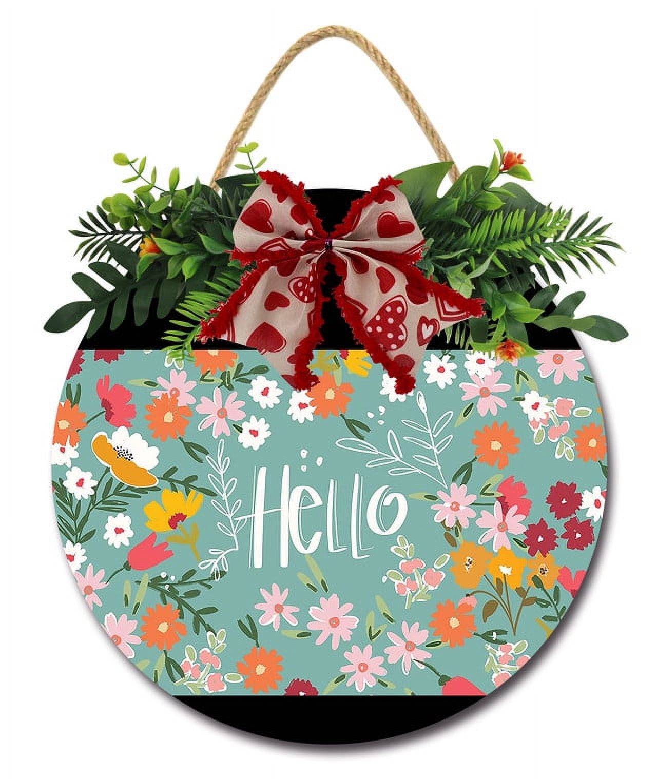 Hello Spring Sign for Front Door, Welcome Spring Wall Door Sign with ...
