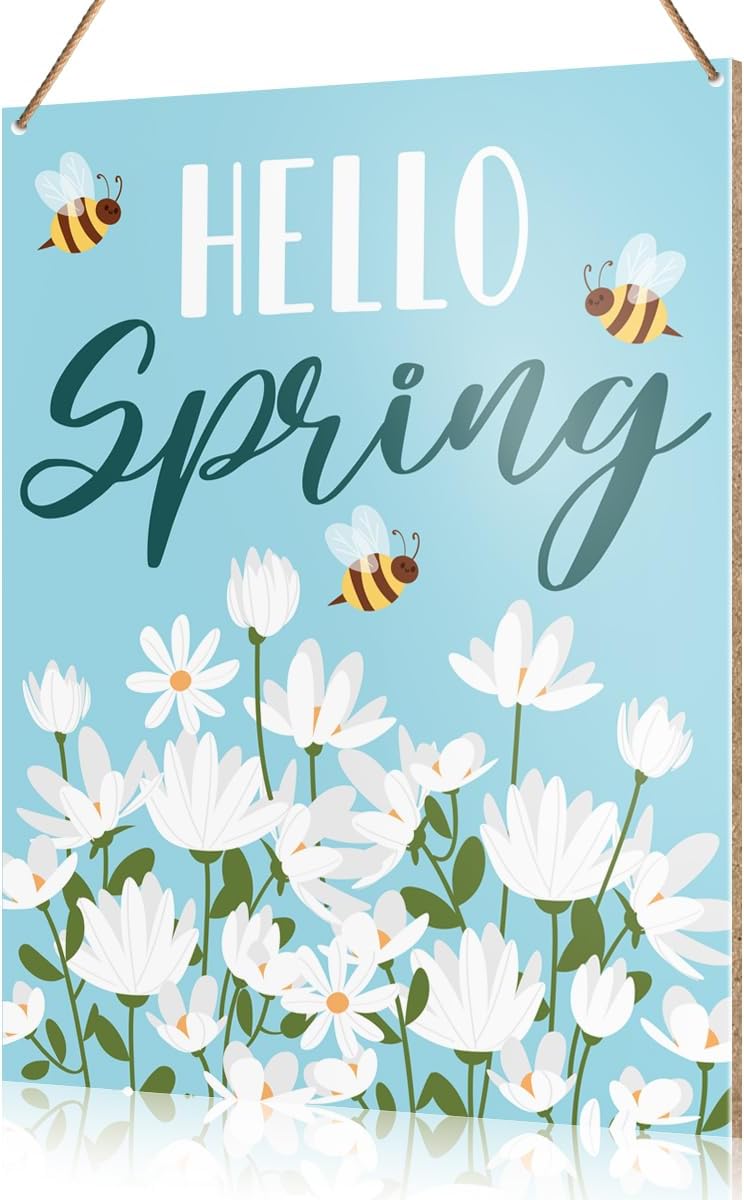 Hello Spring Wall Decor, Spring Welcome Door Sign Home Office ...