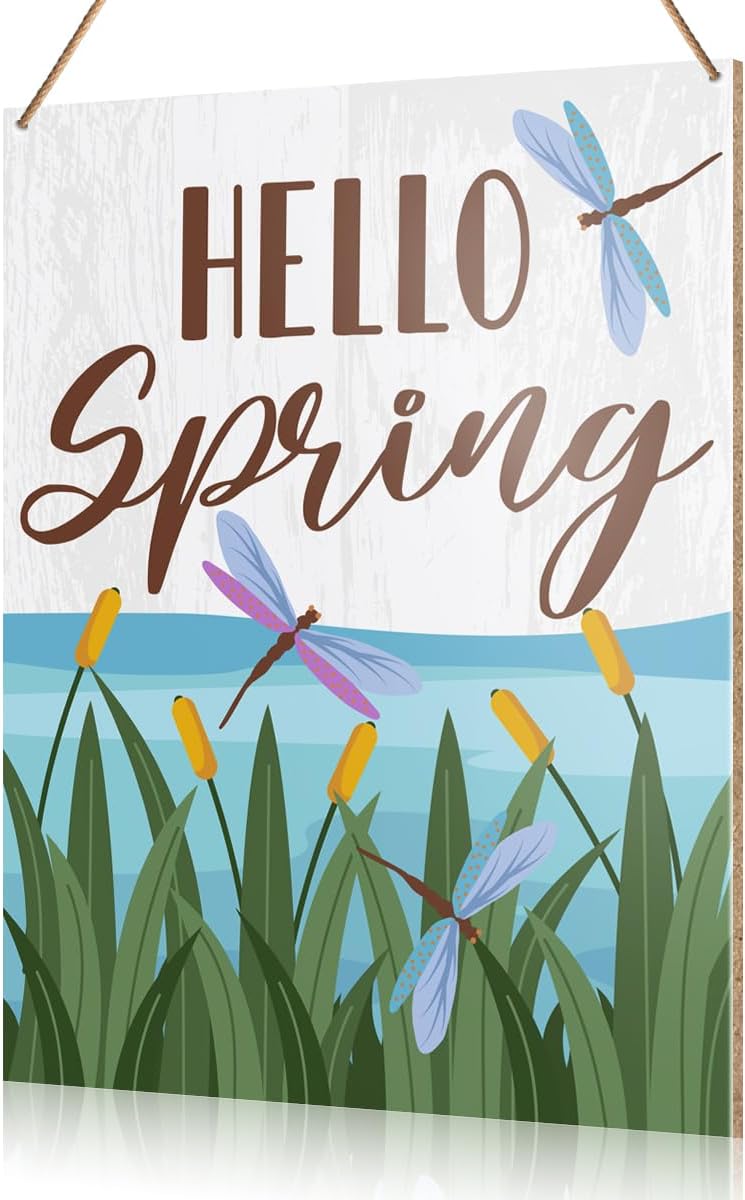Hello Spring Wall Decor, Spring Welcome Door Sign Lake House Home ...