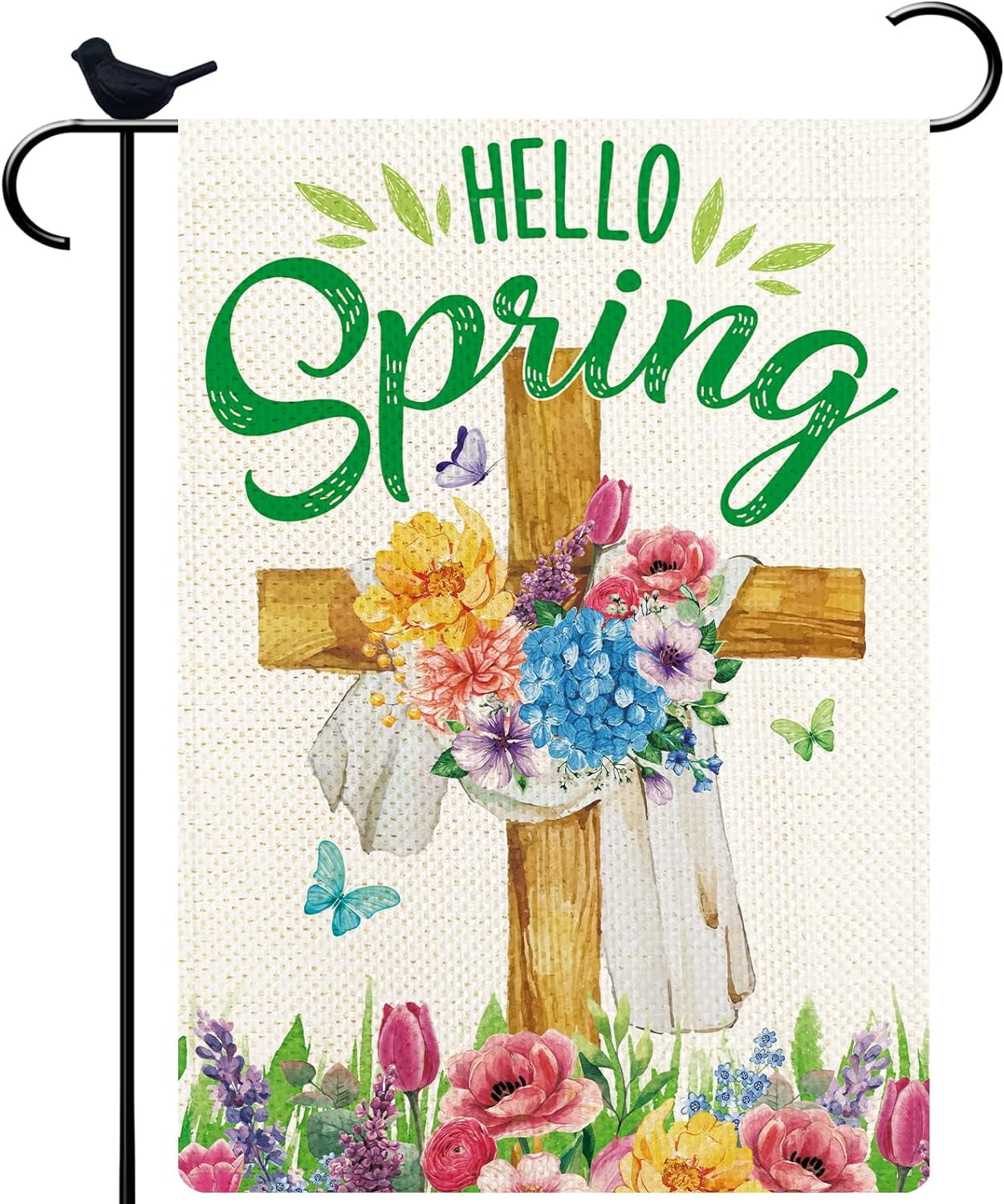 Hello Spring Welcome Garden Flag 12 x 18 Inch Double Sided Spring ...