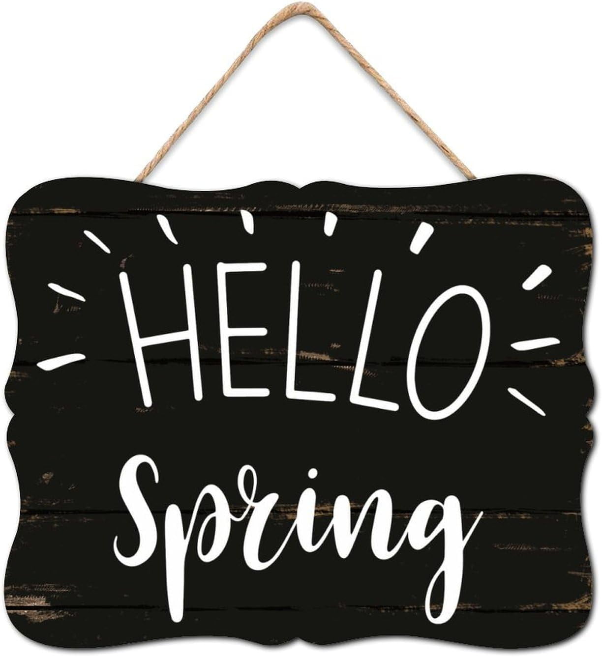 Hello Spring Wood Hanging Signclassic Wall Plaque Heart Warming Wall ...