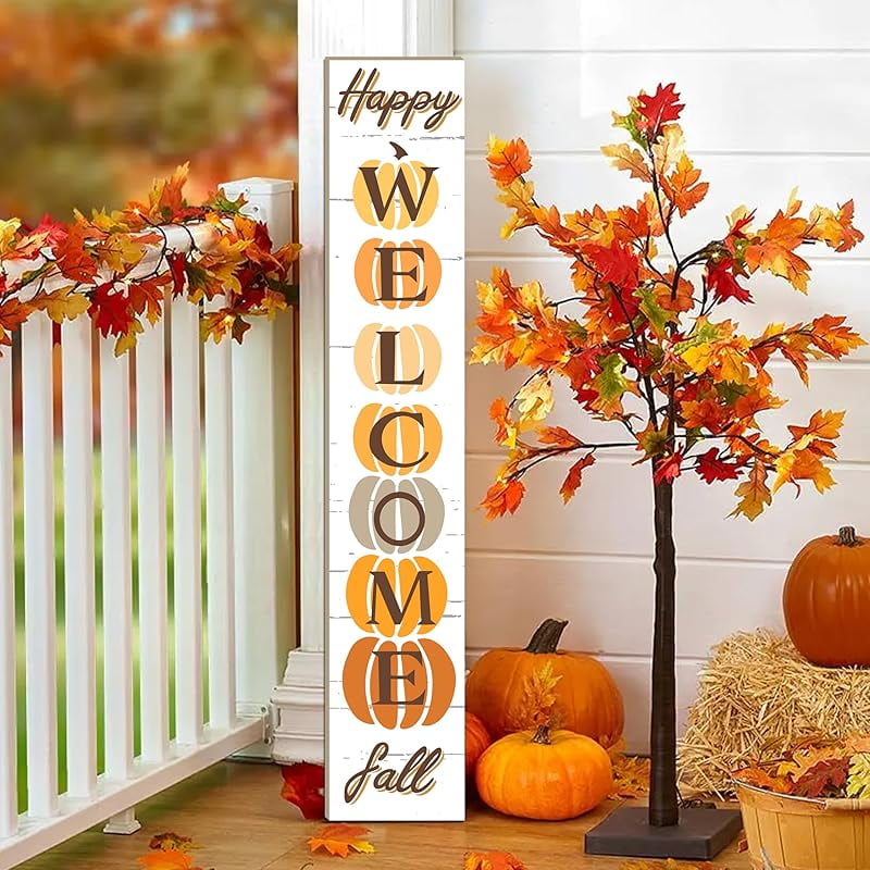 Hello Spring Wooden Porch Sign 47" Tulip Large Welcome Sign Vertical ...