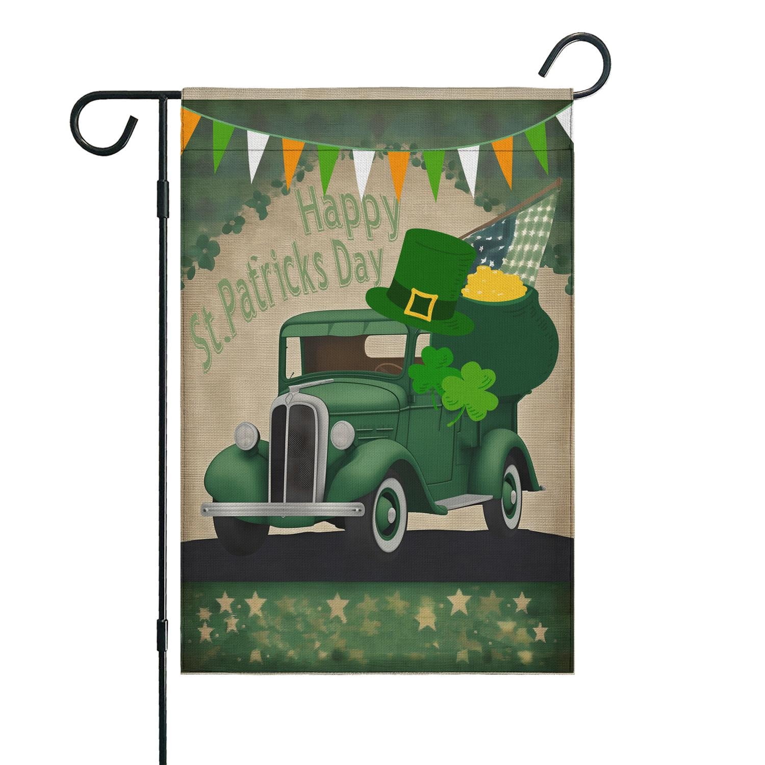 Hello Spring Yellow Flower Truck Welcome Outdoor Flag Happy Saint ...