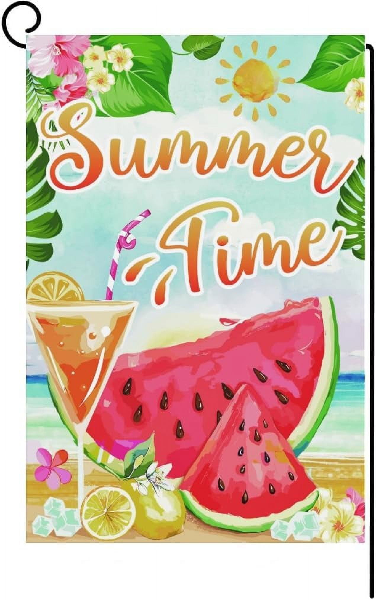 Hello Summer Beach Garden Flag Double Sided for Outside, Summer Holiday ...
