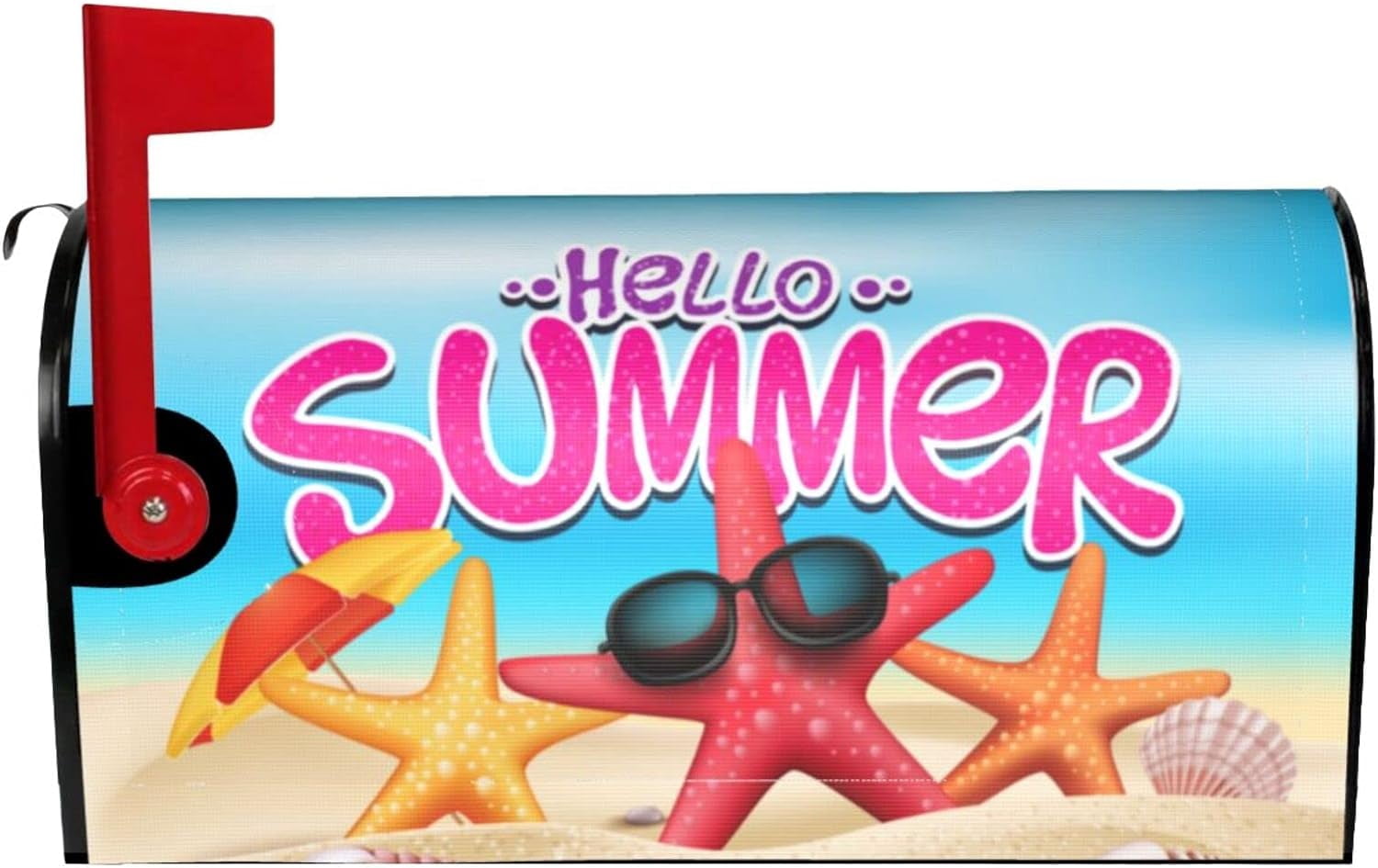 Hello Summer Beach Mailbox Covers Magnetic Standard Size 18" X 21 ...
