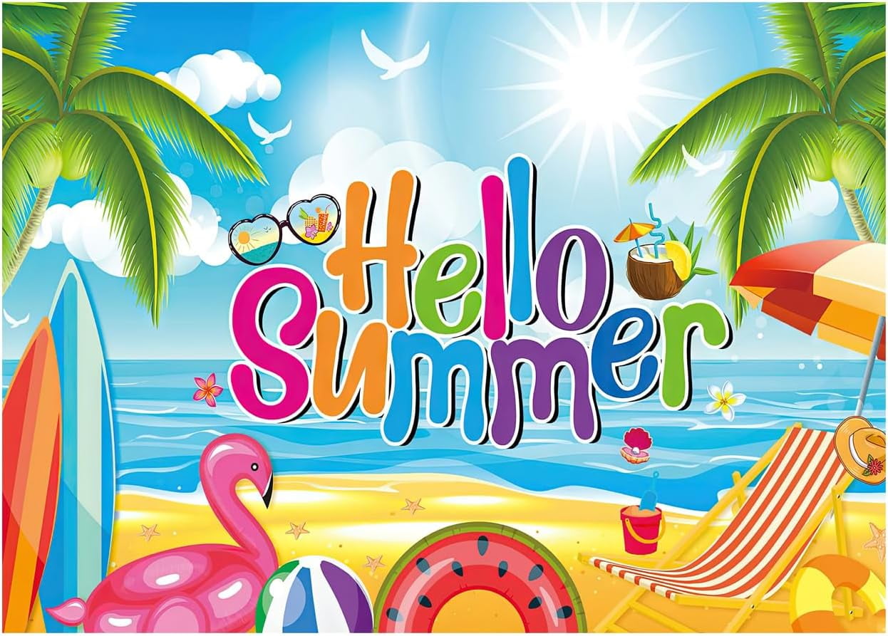 Hello Summer Beautiful Backdrop Summer Pool Party Background Swimming ...