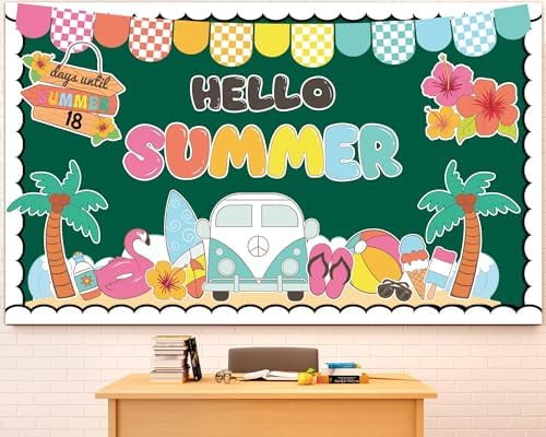 Hello Summer Bulletin Board Decoration Set Summer Theme Bulletin Board ...