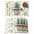 Hello Summer Cotton Linen Placemats Set of 8, Pineapple Red Flower ...