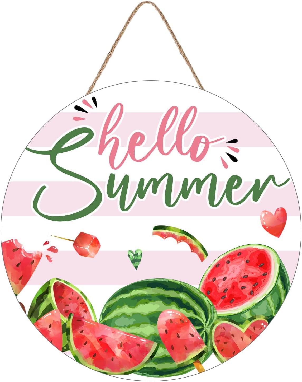 Hello Summer Door Sign Rustic Wood Summer Door Wall Decor Sign ...